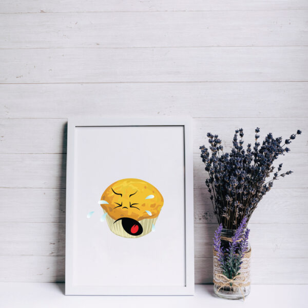 Crying Muffin Cartoon With Arrogant Vector - Design Shop by AquaDigitizing