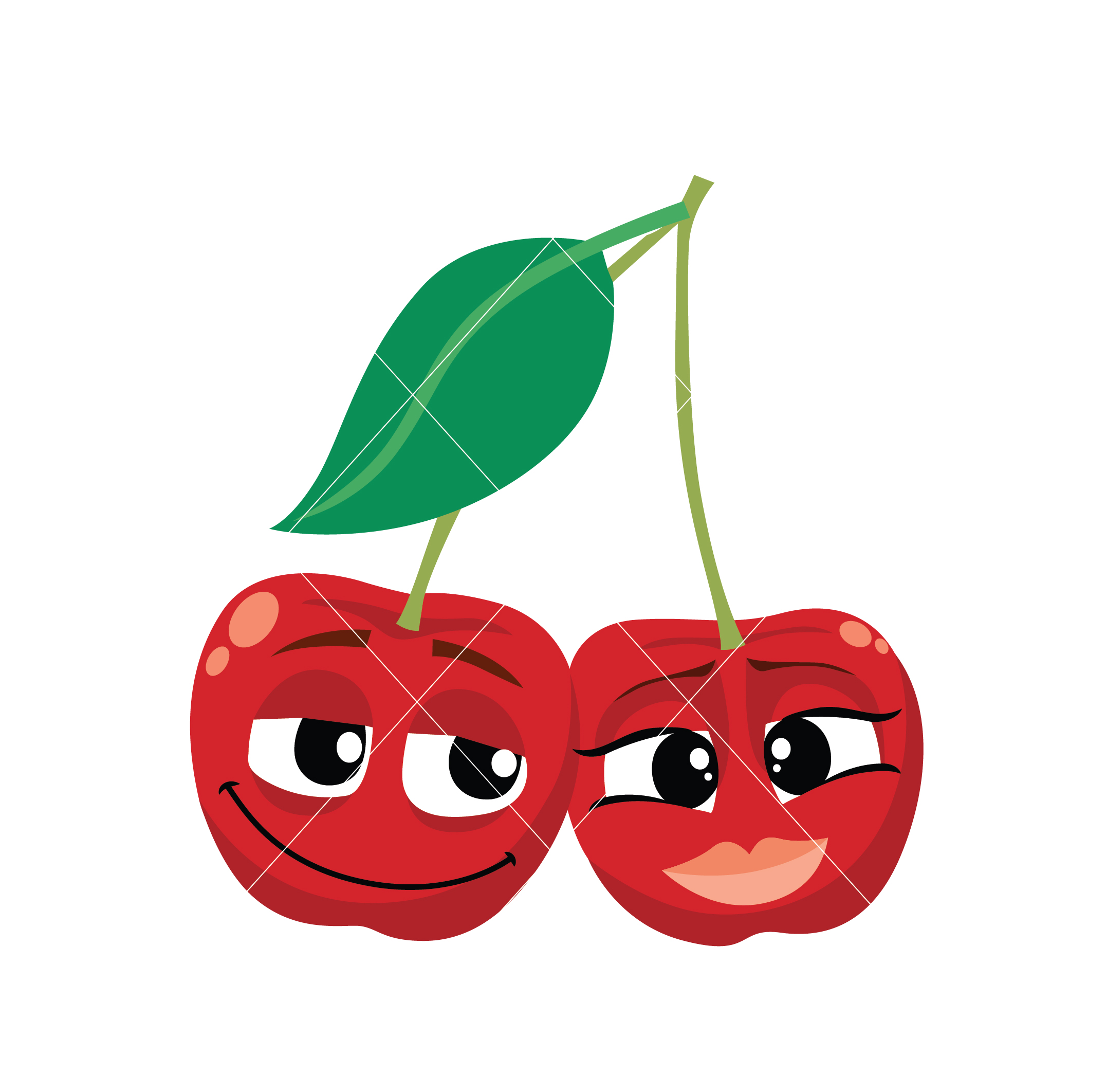 Happy Cherry Cartoon Vector - Design Shop by AquaDigitizing