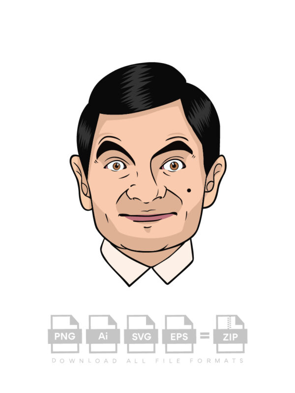 Mr Bean Design Vector In Smile - Design Shop by AquaDigitizing