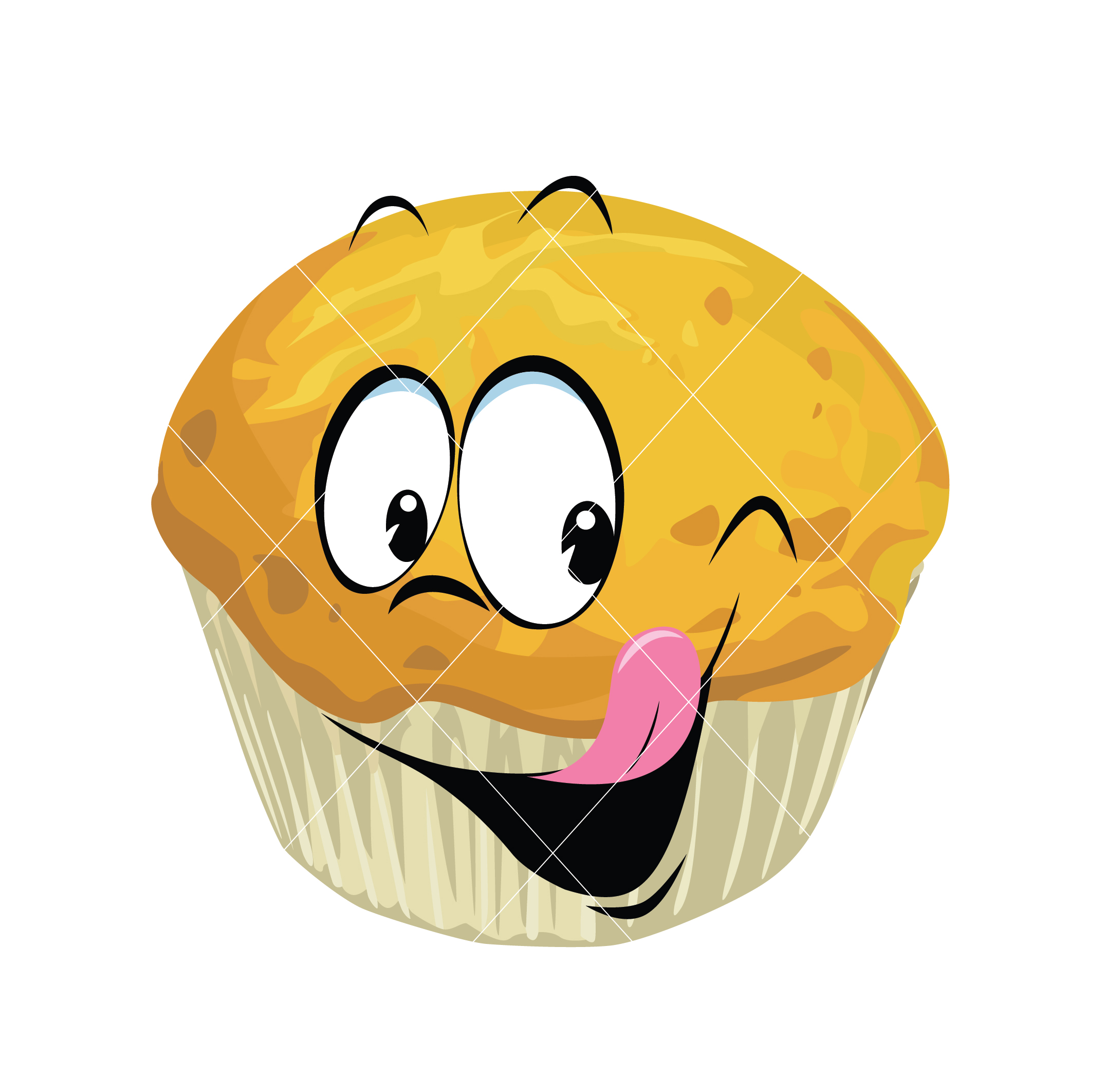 Multigrain Eggless Muffin Cartoon With Arrogant Vector - Design Shop by ...