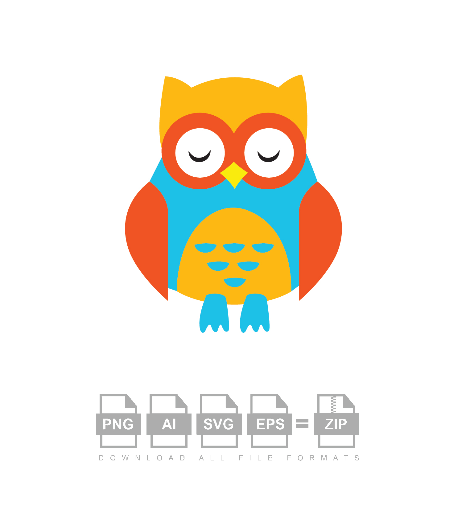 Owl Vector In Rainbow Color - Design Shop by AquaDigitizing