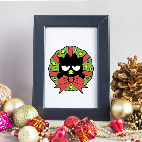 Badtz Maru Christmas Wreath Vector - Design Shop by AquaDigitizing