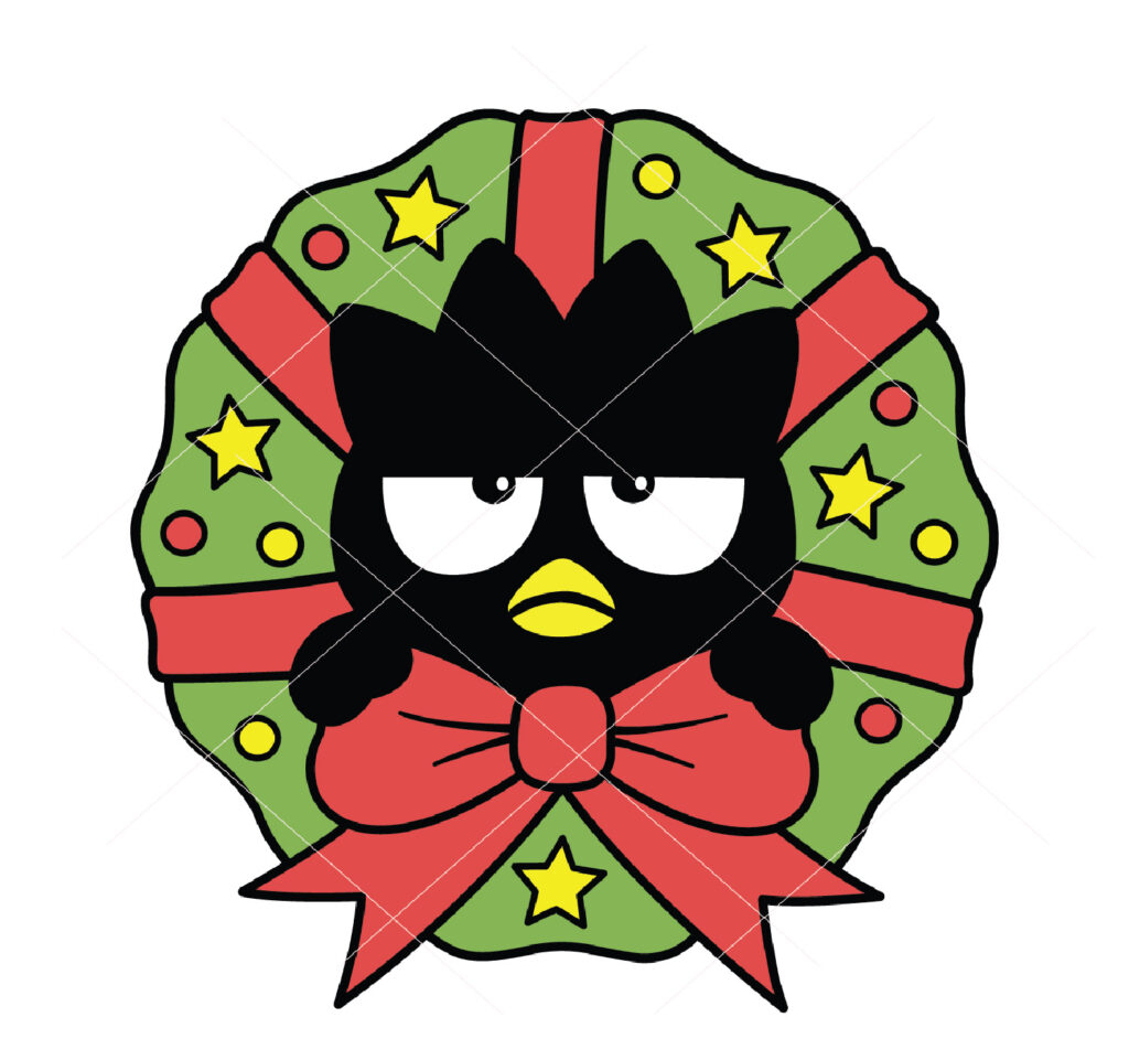 Badtz Maru Christmas Wreath Vector - Design Shop by AquaDigitizing
