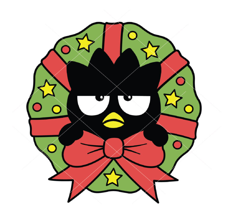 Badtz Maru Christmas Wreath Vector - Design Shop by AquaDigitizing
