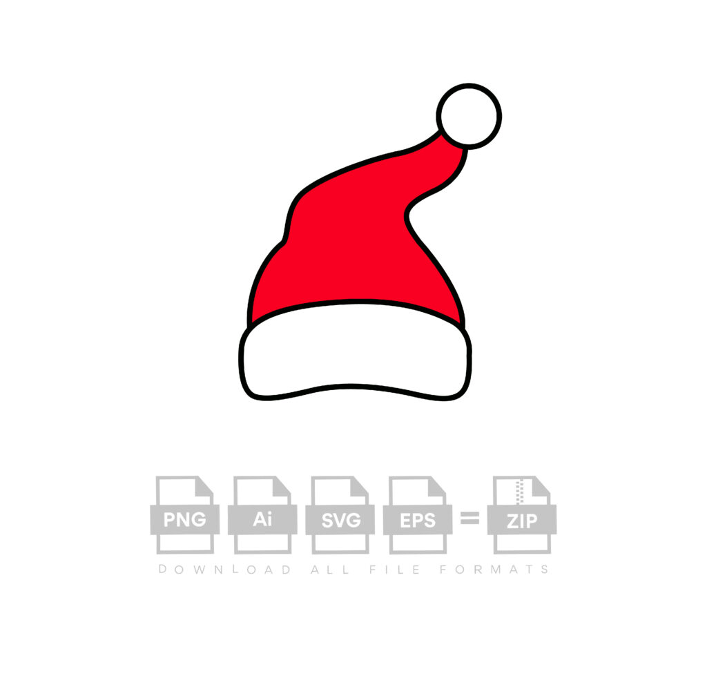 Christmas Santa Hat Vector - Design Shop by AquaDigitizing