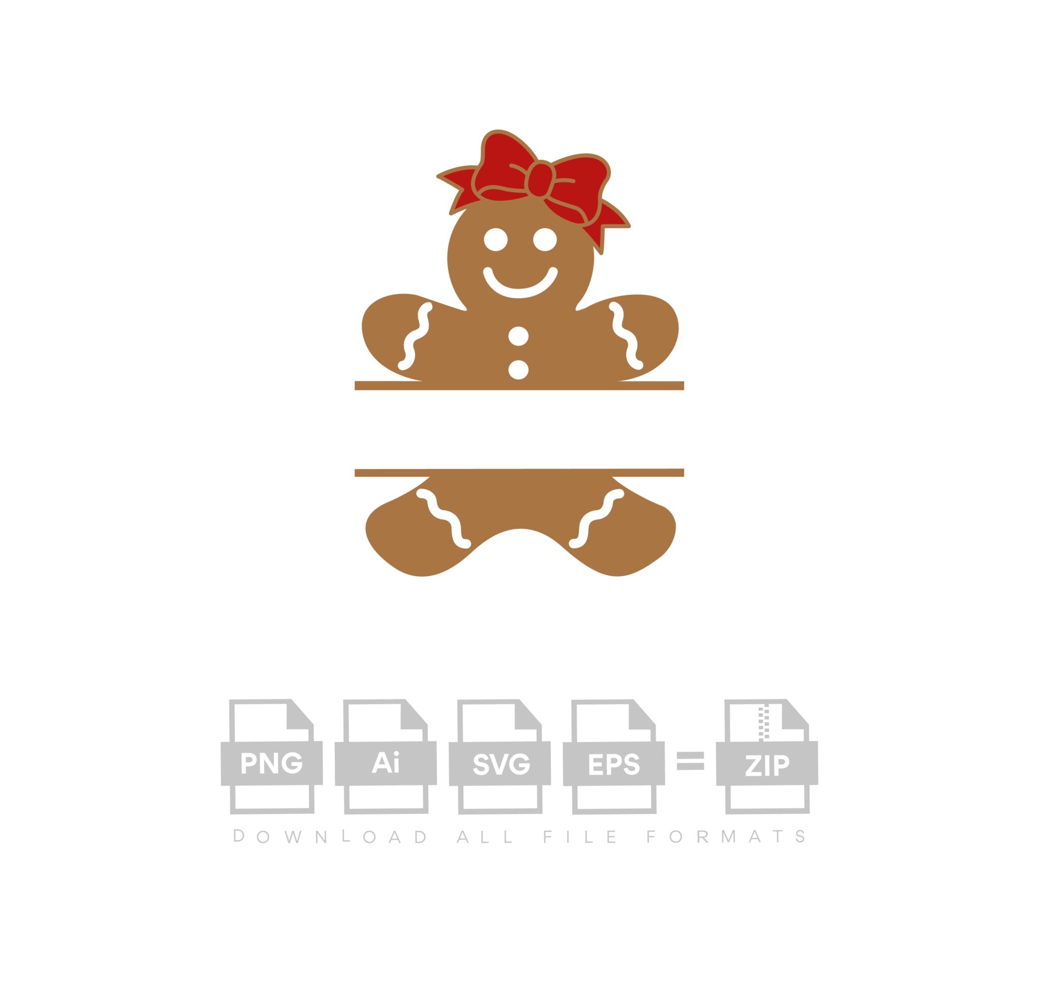 Gingerbread Girl Monogram Vector Christmas Vector - Design Shop by ...
