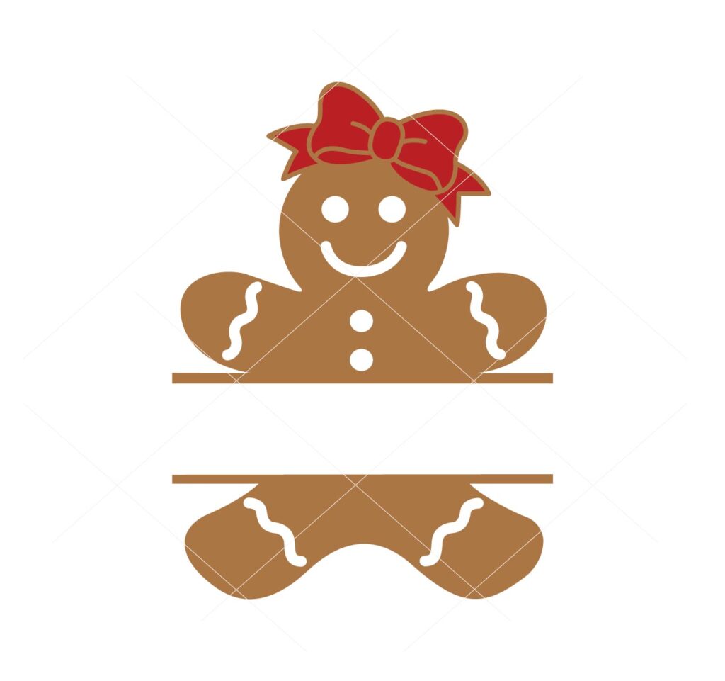 Gingerbread Girl Monogram Vector Christmas Vector - Design Shop by ...