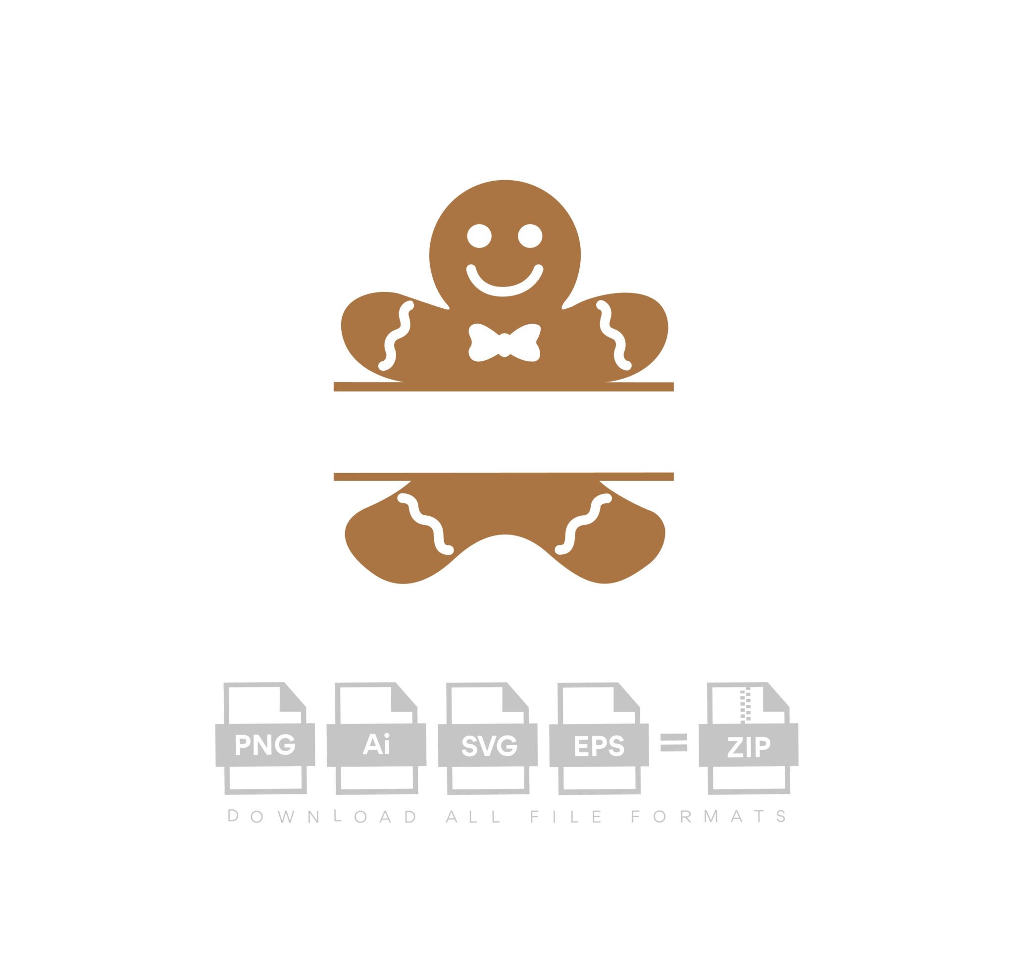 Gingerbread Man Monogram Vevtor Christmas Vector - Design Shop by ...