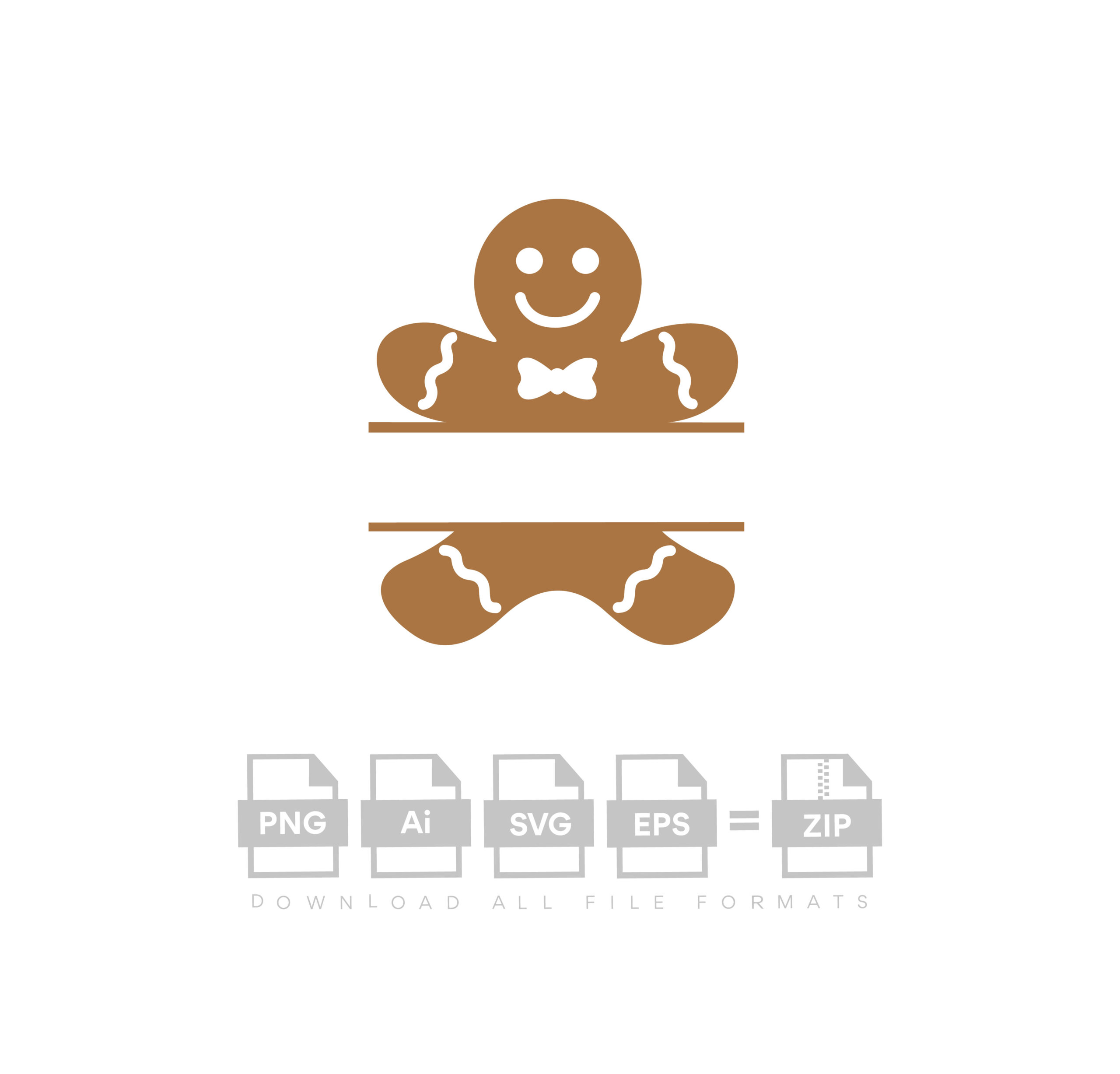 Gingerbread Man Monogram Vevtor Christmas Vector - Design Shop by ...