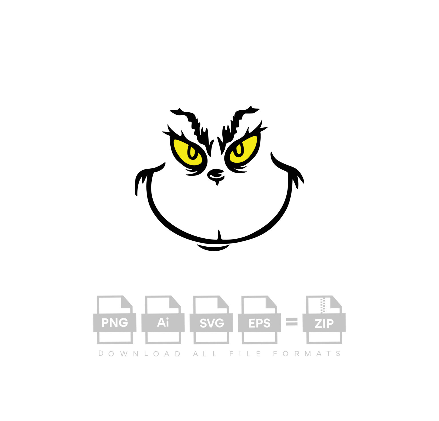 Grinch Face Vector Christmas Vector Cut File Cricut Vector - Design ...