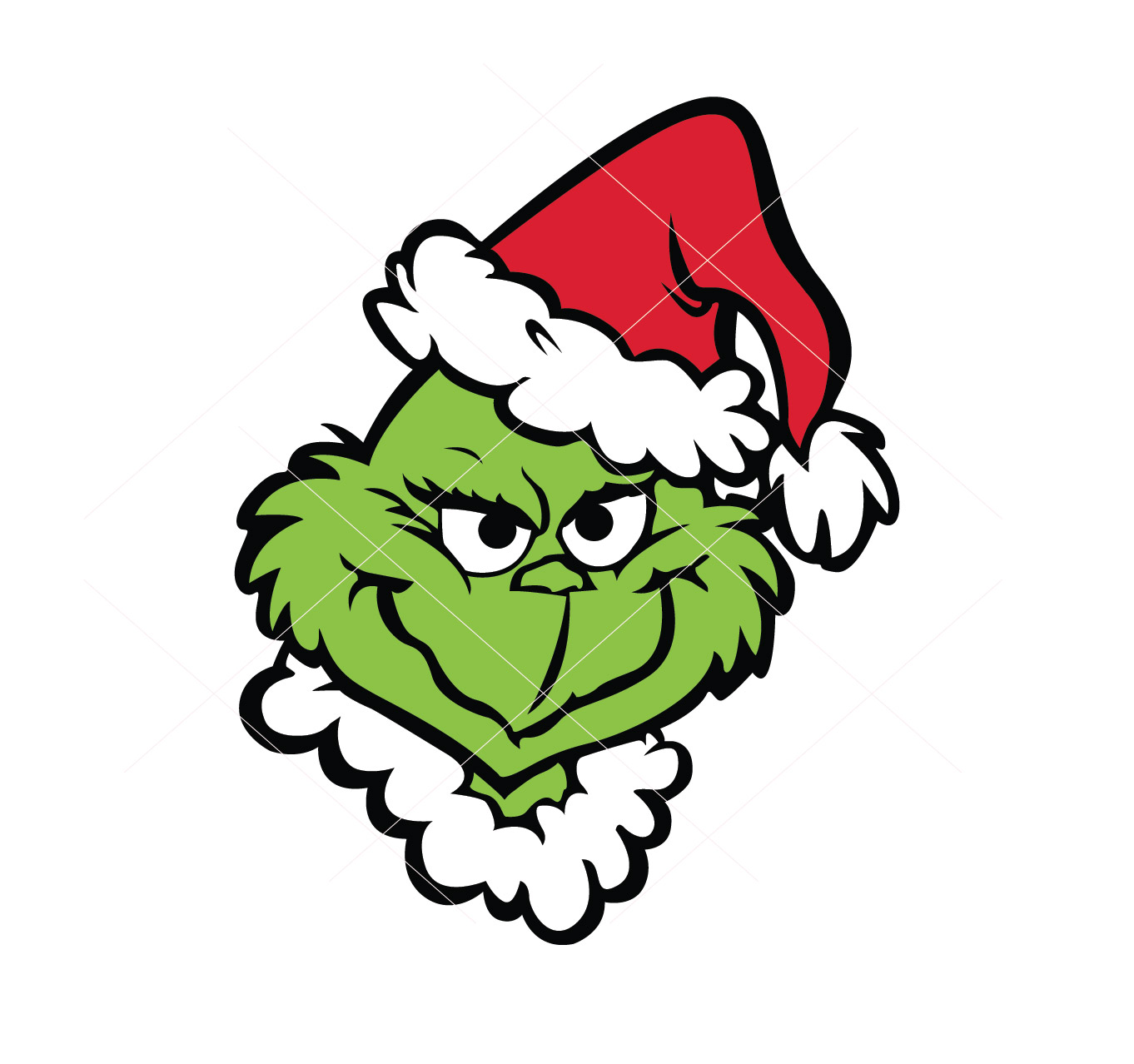 Grinch Face Vector Christmas Vector - Design Shop by AquaDigitizing