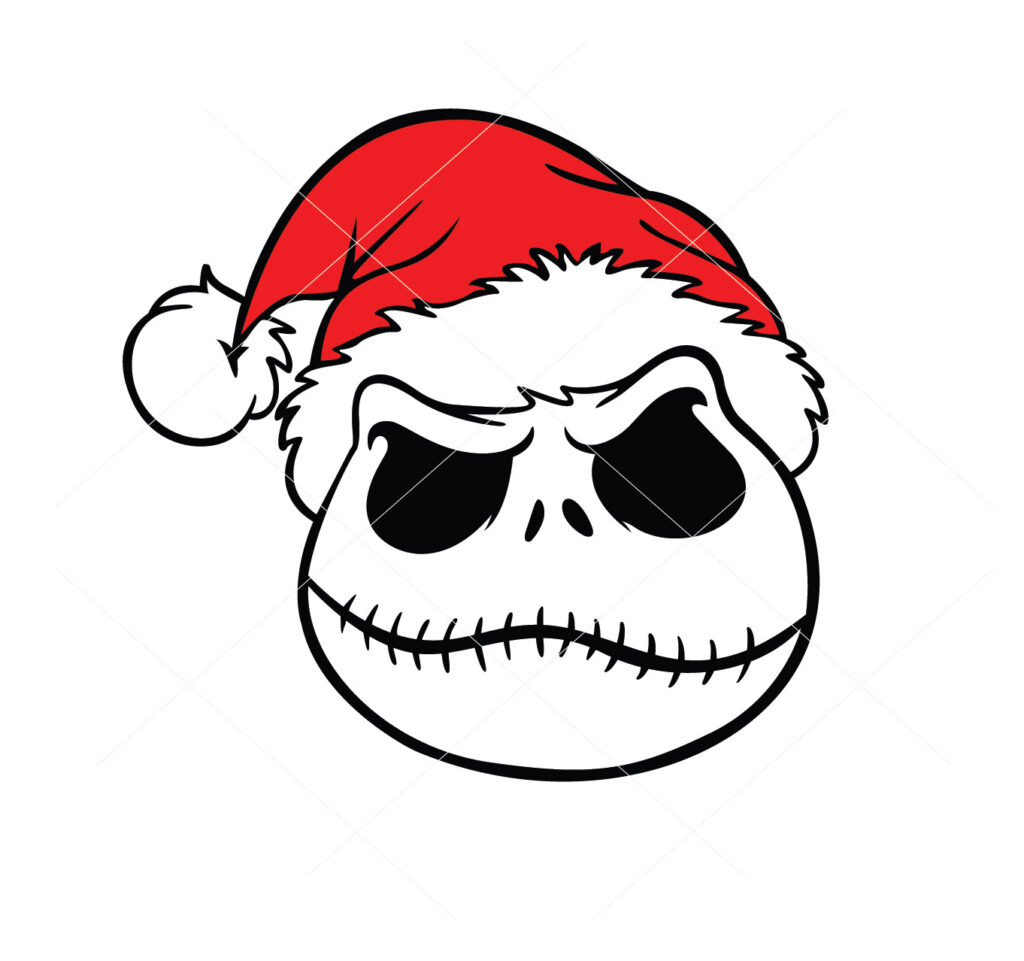 Jack Skellington Santa Hat Jack Vector Christmas Vector Art - Design ...