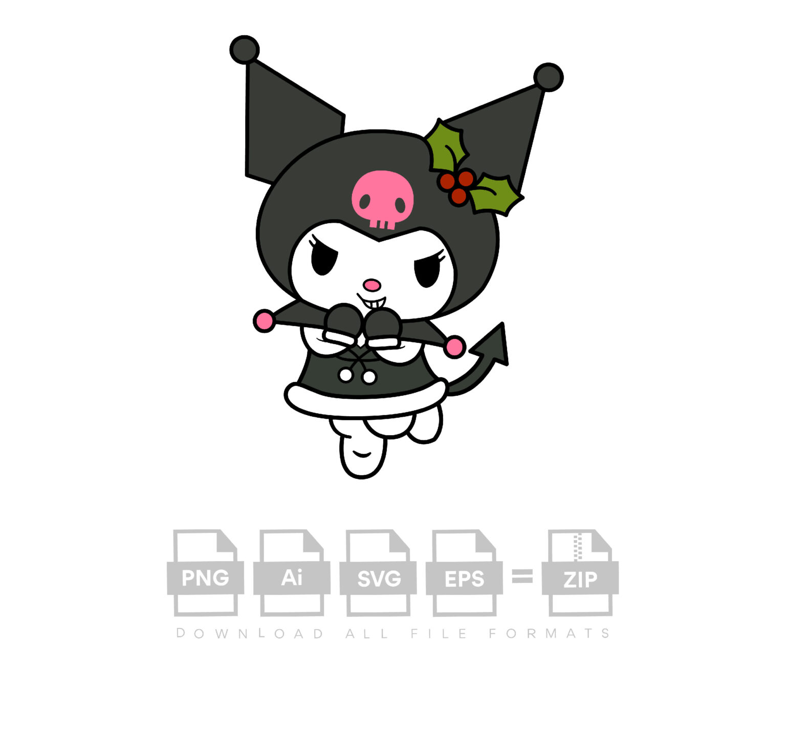 Kuromi Christmas Cut Vector - Design Shop by AquaDigitizing