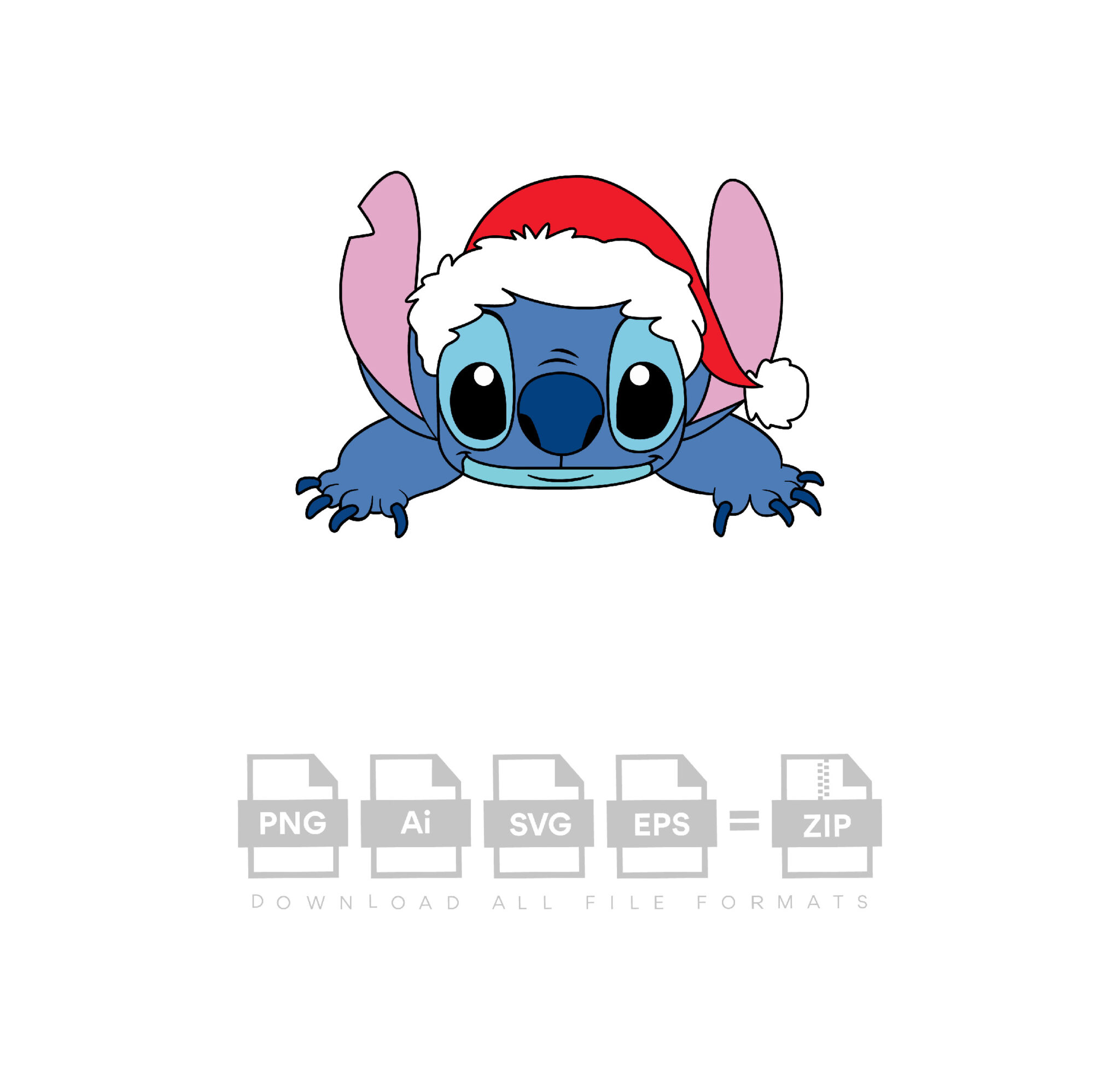 Stitch Santa Vector Stitch Vector Christmas Vector Out File Cricut ...