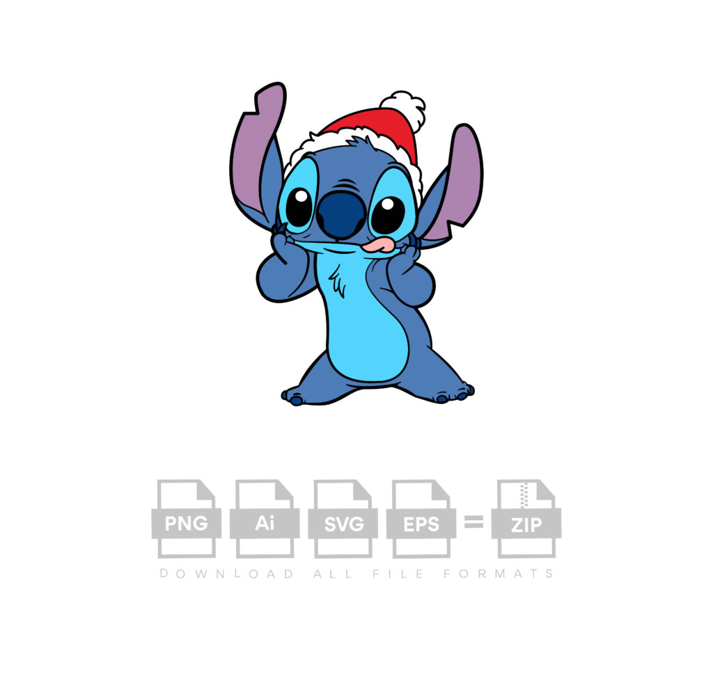 Stitch Vector Santa Stitch Christmas File Cricut Vector - Design Shop ...