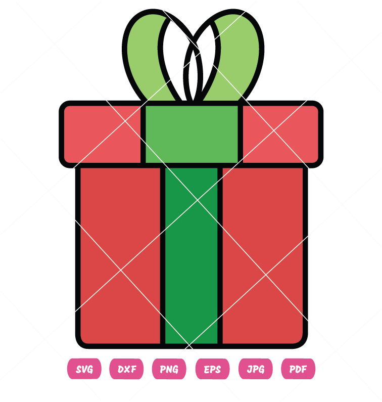 Christmas Gift Box Vector SVG - Design Shop by AquaDigitizing